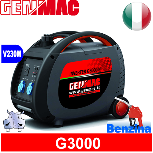 Generatore Gruppo Elettrogeno inverter a benzina, GENMAC G3000 2,61KW ...