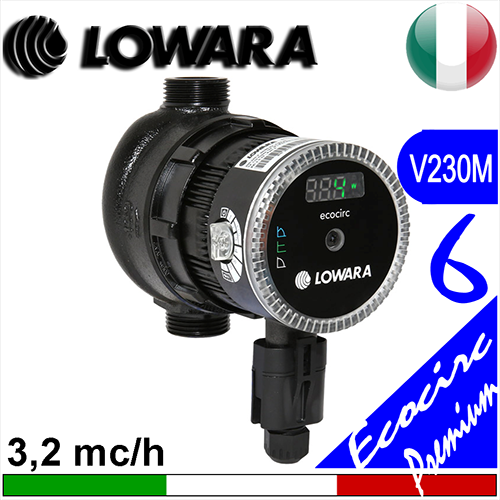 Circolatore elettronico Lowara Ecocirc, serie 6 (circolatori con prevalenza massima di 5,9 ml ...