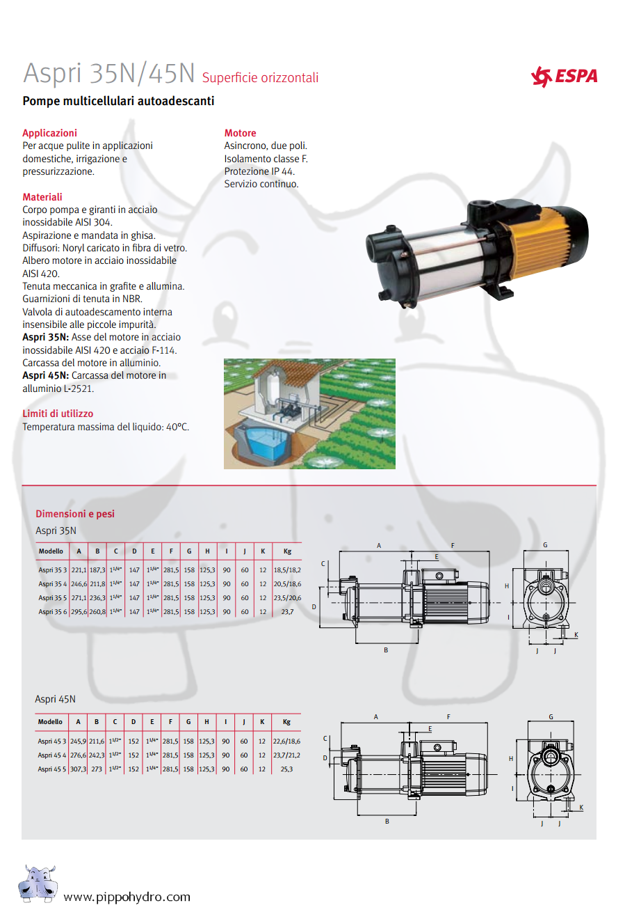 Elettropompa multistadio autoadescante Espa Aspri 45 Espa - Elettropompe multistadio autoadesc.